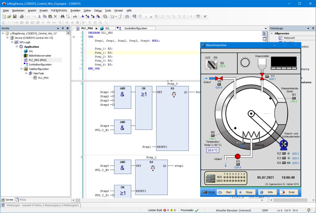 Virtuelle Anlagenmodelle für CODESYS V3.5 und OPC UA – Ingenieurbüro Dr. Kahlert